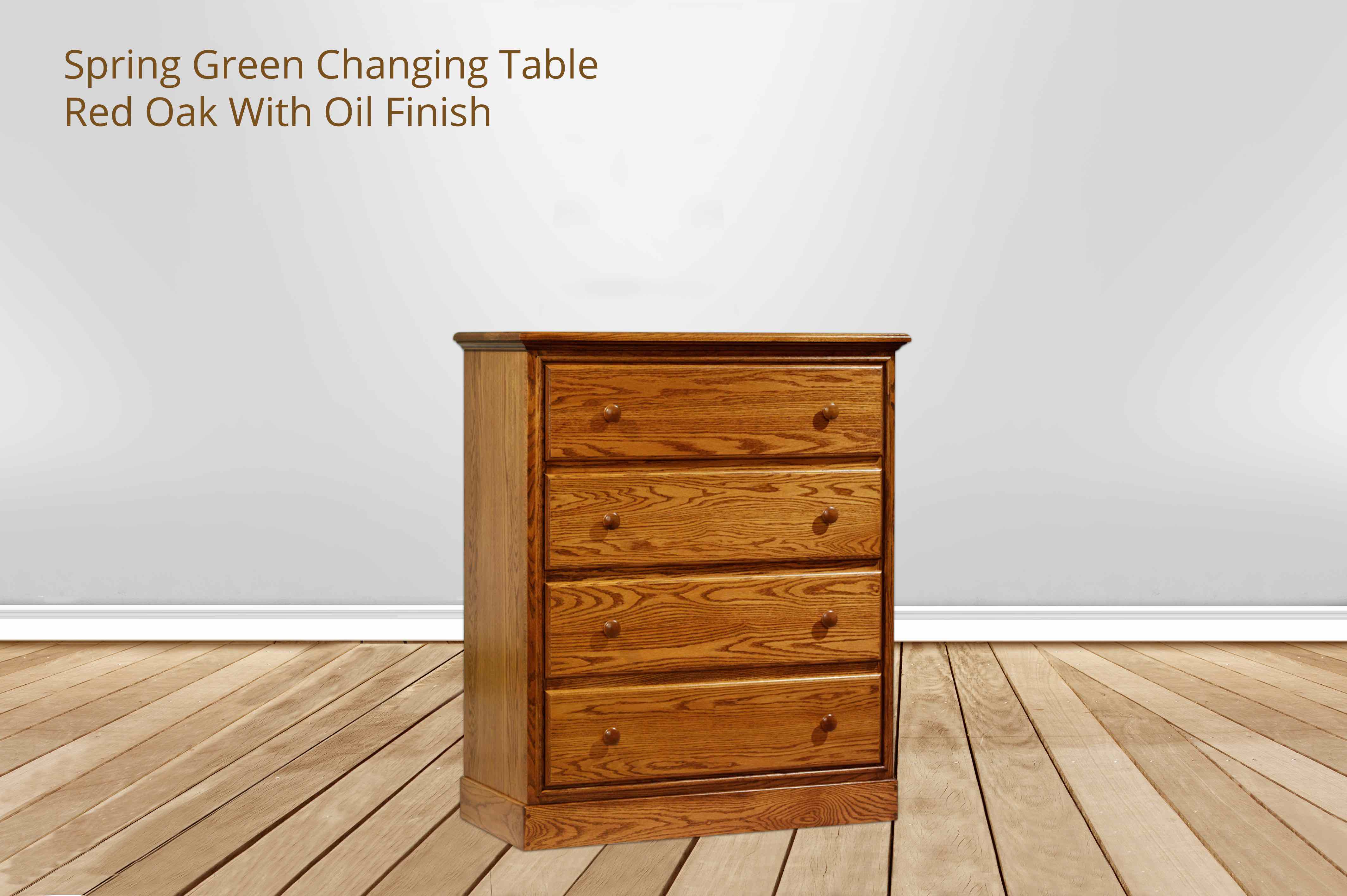 Spring Green Convertible Changing Table | Solid Wood | Green Cradle